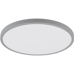 Eglo Aufbauleuchte &raquo;FUEVA 1&laquo; LED-Board 1 Stk. Warmwei&szlig; schlankes Design, nur 3 cm hoch, Durchmesser 40 cm silber 1, &Oslash; 40cm H: 3cm, 1 Stk.