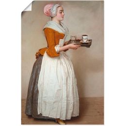 Artland Wandbild &raquo;Das Schokoladenm&auml;dchen. Um 1744/45&laquo; Frau 1 Stk. tlg. als Alubild, Leinwandbild, Poster in verschied. Gr&ouml;&szlig;en beige B/H/T: 20cm x 30cm, Poster