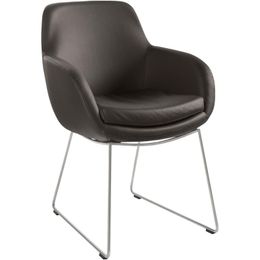 Musterring Esszimmerstuhl &raquo;Tavia&laquo; (Set) 2 Stk. braun B/H/T: 62cm x 86cm x 66cm, 2 Stk., Echtleder, Kufengestell