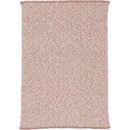 CarpetFine Teppich &raquo;Frida 200&laquo; rechteckig 7 mm H&ouml;he Wendeteppich, 100% recyceltem Material (PET), Flachgewebe, Sisal Optik orange Polyester B : 60cm 1