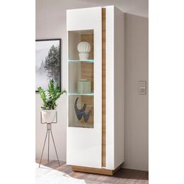 Home Affaire Vitrine &raquo;CLAiR Vitrine 23&laquo; H&ouml;he 194 cm wei&szlig; Holzwerkstoff wei&szlig;, B/H/T: 60cm x 194cm x 40cm, T&uuml;ren: 1 Stk.