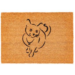 ANDIAMO Fu&szlig;matte &raquo;Kokos&laquo; rechteckig 15 mm H&ouml;he Schmutzfangmatte, Kokosmatte, mit Spruch, Motiv Hund oder Katze beige Kokos B : 40cm 1 Stk., 15mm, L: 60cm