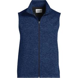 LANDS' END Unisex Strickfleece-Weste mit Rei&szlig;verschluss, Herren, size: regular, Blau, Polyester, by Lands' End