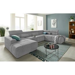 DOMO collection Wohnlandschaft &raquo;BRANDON whlw. mit Sitztiefenverstellung, whlw. Nierenkissen&laquo; mit Kopfteilverstellung, wahlweise Sitztiefenverstellung,