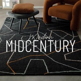 Wecon Home Teppich &raquo;Nox&laquo; rechteckig 6 mm H&ouml;he Wollteppich, abstrakt, hochwertig, handgetuftet, robust, modern schwarz Schurwolle B : 70cm 1 Stk., 6mm,