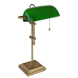 Globo LIGHTING Schreibtischlampe &raquo;ANTIQUE&laquo; E27 1 Stk. Klassische Schreibtischleuchte, Antik-look Tischleuchte, Bankerlamp gold 1 Stk.