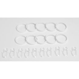 Indeko Gardinenring f&uuml;r Vorhangstangen bis &Oslash; 20 mm wei&szlig; Metall &Oslash; 2cm, 10 Stk.