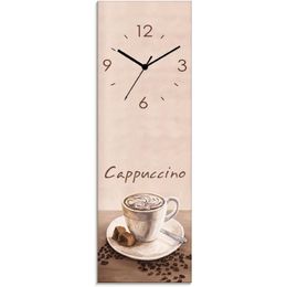 Artland Wanduhr &raquo;Cappuccino - Kaffee&laquo; wahlweise mit Quarz- oder Funkuhrwerk, lautlos ohne Tickger&auml;usche beige B/H/T: 20cm x 60cm x 1,8cm, Funkuhr