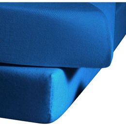 Fleuresse Betttuch &raquo;Colours&laquo; offenes Bettlaken blau Mako-Satin, Obermaterial: 100% Baumwolle B/L: 270cm x 260cm, 1 Stk., Mako-Satin, 270x260 15cm