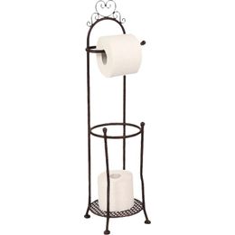 AMBIENTE HAUS Toilettenpapierhalter H&ouml;he 70 cm braun Metall Einheitsgr&ouml;&szlig;e