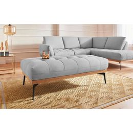 exxpo - sofa fashion Hocker &raquo;Palic, moderner Polsterhocker mit tollen Verarbeitungsdetails&laquo; silber B/H/T: 139cm x 47cm x 71cm, Webstoff
