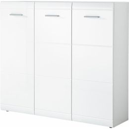 Germania Schuhschrank &raquo;Adana&laquo; Breite 134 cm, verstellbare B&ouml;den, Hochglanz-Fronten, Made in Germany wei&szlig; Holzwerkstoff Wei&szlig;, B/H/T: 134cm x 120cm x 