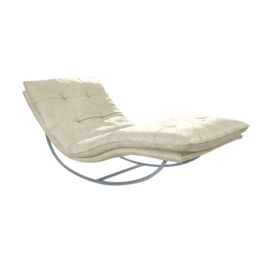W.Schillig Relaxliege &raquo;daily dreams&laquo; in Waffelkissen-Optik, Schaukelgestell silber matt, in 2 Breiten beige Stoff S37 (100% Polyester) B/H/T: 95cm x 