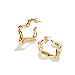 Thomas Sabo Damen Thomas Sabo Paar Creolen &raquo;Wellige Creolen gelbgoldfarben&laquo; gold Metall