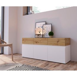 Home Affaire Lowboard &raquo;Rimini&laquo; Breite 135 cm braun Holzwerkstoff B/H/T: 134,9cm x 59cm x 40cm, 3 Stk., 3 Stk.