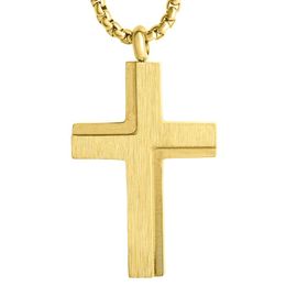 Firetti Herren Kette mit Anh&auml;nger &raquo;Schmuck Geschenk Kreuz&laquo; gold Edelstahl, L: 45 B: 2,3mm