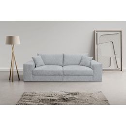 WERK2 Big-Sofa &raquo;Rozzana 246 cm Mega Sofa mit viel Platz modern und bequem&laquo; Pl&uuml;sch grau 100% Polyester B/H/T: 246cm x 82cm x 105cm, Pl&uuml;sch