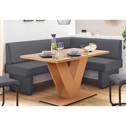 Home Affaire Eckbank grau B/H/T: 142cm x 89cm x 182cm, Kunstleder, langer Schenkel links