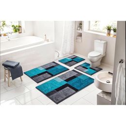 Grund Badematte &raquo;Atala&laquo; H&ouml;he 20 mm rutschhemmend beschichtet fu&szlig;bodenheizungsgeeignet Polyacryl WC-Vorleger rechteckigmit Ausschnitt (60cm x 50cm), 1 Stk.