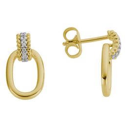 Firetti Damen Paar Ohrstecker &raquo;Schmuck Geschenk Gold 333 Ohrschmuck Ohrringe oval bicolor&laquo; mit Brillanten 0,04, 0,04 P2 = erkennbare Einschl&uuml;sse, 