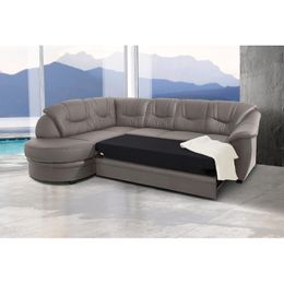 Sit & More sit&more Ecksofa &raquo;Savona&laquo; wahlweise mit Schlaffunktion grau NaturLEDER (echtes Rindsleder) in Sitz und R&uuml;cken. Korpus in passendem Kunstleder SOFTLUX 