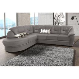 Sit & More sit&more Ecksofa &raquo;Savona&laquo; wahlweise mit Schlaffunktion grau NaturLEDER (echtes Rindsleder) in Sitz und R&uuml;cken. Korpus in passendem Kunstleder SOFTLUX 