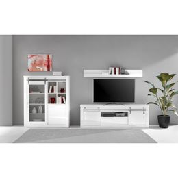 Home Affaire Wohnwand &raquo;Daytona, moderne Anbauwand, Wohnzimmer-Set in Wei&szlig; Hochglanz&laquo; Set, 3 Stk. tlg. Holzwerkstoff B/H/T: 349cmcm x 170cmcm x 43cmcm