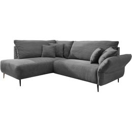 Home Affaire Ecksofa &raquo;Lazio modern und bequem, schmale Armlehnen, tolle Detailverarbeitung&laquo; zwei verschiedene Fu&szlig;farben w&auml;hlbar grau 93% Polyester, 7%
