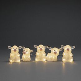 Konstsmide LED-Lichterkette &raquo;Schwein&laquo; 40 Stk.-flammig LED Acryl Schweine 5-er Set, transparent, 40 warm wei&szlig;e Dioden transparent Dioden 40 Stk. 