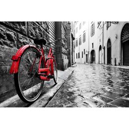 papermoon Fototapete &raquo;Retro Old Town Bike&laquo; bunt Vlies B/L: 3m x 2,23m, Bahnen: 6 Stk.
