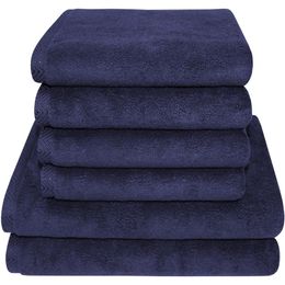 Dyckhoff Handtuch Set &raquo;City Lights&laquo; Set Walkfrottier 4 Handt&uuml;cher (50x100cm), 2 Duscht&uuml;cher (70x140cm) blau Walkfrottier, Obermaterial: 100% Baumwolle 