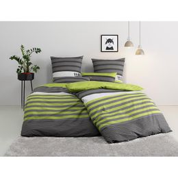 OTTO home Bettw&auml;sche &raquo;Majoran&laquo; 2 gestreifte Bettw&auml;sche, Marke H.I.S by OTTO home Satin, Obermaterial: 100% Baumwolle B/L: 135cm x 200cm, 1 Stk., 1 Stk