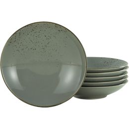 Creatable Suppenteller &raquo;Essteller NATURE COLLECTION&laquo; Teller Set f&uuml;r 6 Personen, &Oslash; 22 cm, Steinzeug, tiefe Teller grau Steinzeug 22cm