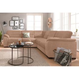 Sit & More sit&more Ecksofa &raquo;Montego L-Form, B: 255 cm&laquo; wahlweise mit Schlaffunktion und Schubkasten braun Luxus-Microfaser (90% Polyester, 10% Polyamid);