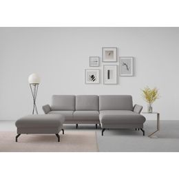 Sit & More sit&more Ecksofa &raquo;Fashion L-Form&laquo; wahlweise mit Kopfteilverstellung und Vorziehsitz, motorisch grau B/H/T: 253cm x 84cm x 165cm, Luxus-Microfaser 