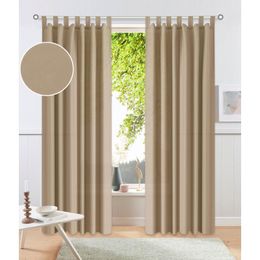 OTTO home Vorhang &raquo;Raja&laquo; Schlaufen 2 Stk. tlg. 2er-Set, Bestseller, einfarbig, modern, pflegeleichte Mikrofaser Polyester, Recyceltes Material 175cm, 