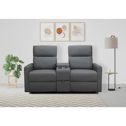 Home Affaire 2-Sitzer &raquo;Daoulas, 2er-Kinosofa, TV-Sessel, Multimedia-Sofa&laquo; Kinosofa mit Relaxfunktion, Getr&auml;nkehalter und Stauraum grau Kunstleder B/H/