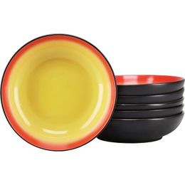 Creatable Suppenteller &raquo;Hot, Teller-Set, 6-tlg.&laquo; Moderne Coupeform, au&szlig;ergew&ouml;hnliches Design Steinzeug Einheitsgr&ouml;&szlig;e