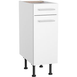 KOCHSTATION Unterschrank &raquo;KS-Bern2&laquo; Breite 30 cm, 1 T&uuml;r, 1 Schubkasten, 1 Einlegeboden wei&szlig; Holzwerkstoff B/H/T: 30cm x 87cm x 58,4cm, Schubladen: 1 