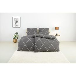 OTTO home Bettw&auml;sche &raquo;Belle&laquo; 2 Renforc&eacute; Qualit&auml;t, Rei&szlig;verschluss grau Renforc&eacute;, Obermaterial: 100% Baumwolle B/L: 135cm x 200cm, 1 Stk., 1 Stk., 
