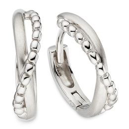 Bruno Banani Damen Paar Creolen &raquo;Schmuck Geschenk Silbercreolen&laquo; 13,7mm, Silber 925 (Sterlingsilber)