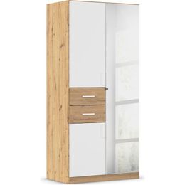 Rauch Dreht&uuml;renschrank &raquo;Maika&laquo; mit Spiegel, 2 Schubladen, in verschiedenen Breiten, H&ouml;hen und Farben wei&szlig; Holzwerkstoff B/H/T: 91cm x 197cm x 54cm