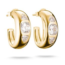 Thomas Sabo Damen Thomas Sabo Paar Creolen &raquo;Bold Elegance Ohrringe mit Zirkoniasteinen&laquo; mit Zirkonia (synth.) gold Silber 925 (recycelt)