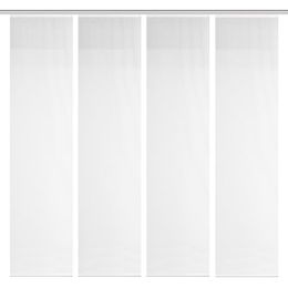 Vision S Schiebegardine &raquo;4ER SET ROM&laquo; Paneelwagen 4 Stk. tlg. HxB: 260x60, Schiebevorhang 4er Set Uni wei&szlig; Polyester 260cm, Paneelwagen, 60cm
