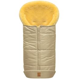 Heitmann Felle Fu&szlig;sack &raquo;Eisb&auml;rchen - Lammfell Winterfu&szlig;sack - Premium Qualit&auml;t&laquo; mit echtem Lammfell, f&uuml;r Kinderwagen & Buggy, 6 Gurtschlitze, waschbar beige 