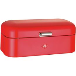Wesco Brotkasten &raquo;Grandy - Brotdose&laquo; L&uuml;ftungsl&ouml;cher auf der R&uuml;ckseite, Metallschaniere rot Stahlblech B/H/L: 25,5cm x 16,5cm x 41cm