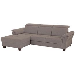 OTTO home Ecksofa &raquo;Solvei L-Form&laquo; mit Recamierenabschlu&szlig; und Sitztiefenverstellung braun Struktur (100% Polyester);Luxus-Microfaser Lederoptik (100% 