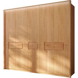 Home Affaire Kleiderschrank &raquo;L&eacute;opoldine, aus Kernbuche, inkl. Passepartout&laquo; Massivholz-Kleiderschrank, im 50 cm Raster planbar beige Massivholz 