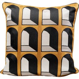 KARE Dekokissen &raquo;Coloseo, Kissenh&uuml;lle mit F&uuml;llung, 50x50 cm&laquo; st&uuml;tzt Kopf und Nacken angenehm und sorgt f&uuml;r erholsamen Schlaf schwarz Baumwolle, Polyester B