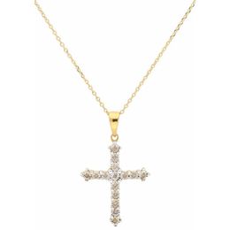 Firetti Damen Kreuzkette &raquo;Schmuck Geschenk Halsschmuck Halskette Silberkette Kreuz&laquo; mit Diamanten silber Diamanten Silber 925 (Sterlingsilber), L: 45 